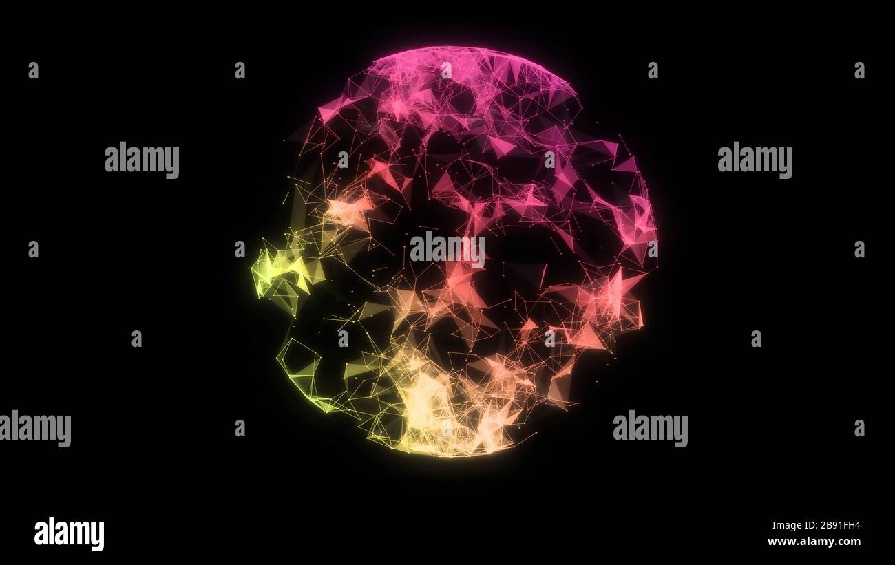 3D rendering of an abstract globe, sphere in space in the form of ...