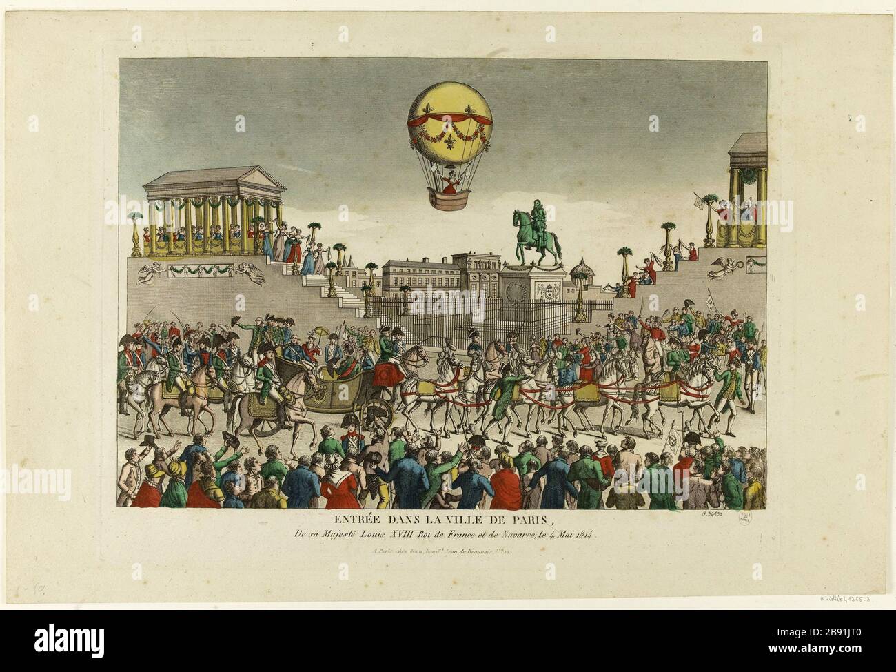 ENTRY IN PARIS CITY OF HIS MAJESTY THE LOUIS XVIII 4 MAI 1814, CROSSING ...