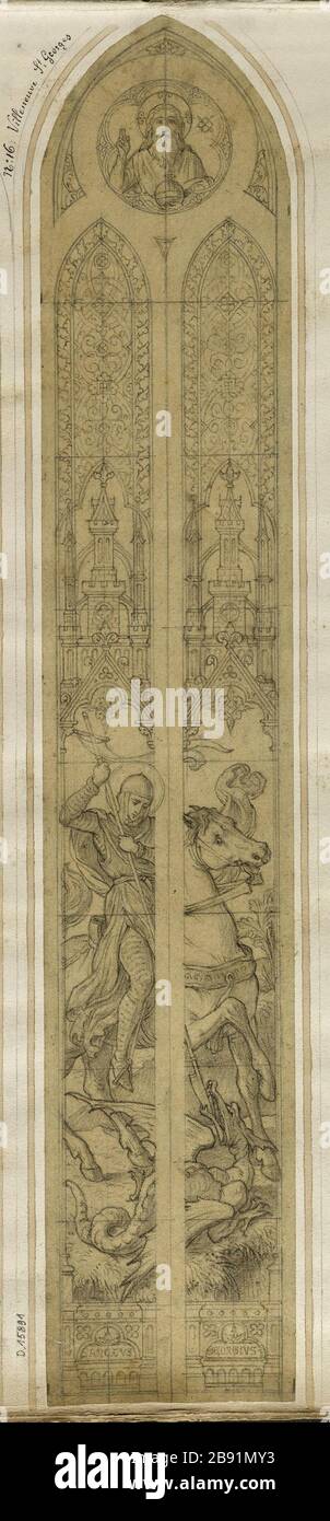 ALBUM No. 1. DRAFT FOR STAINED VILLENEUVE ST GEORGES: CHRIST IN MAJESTY ...