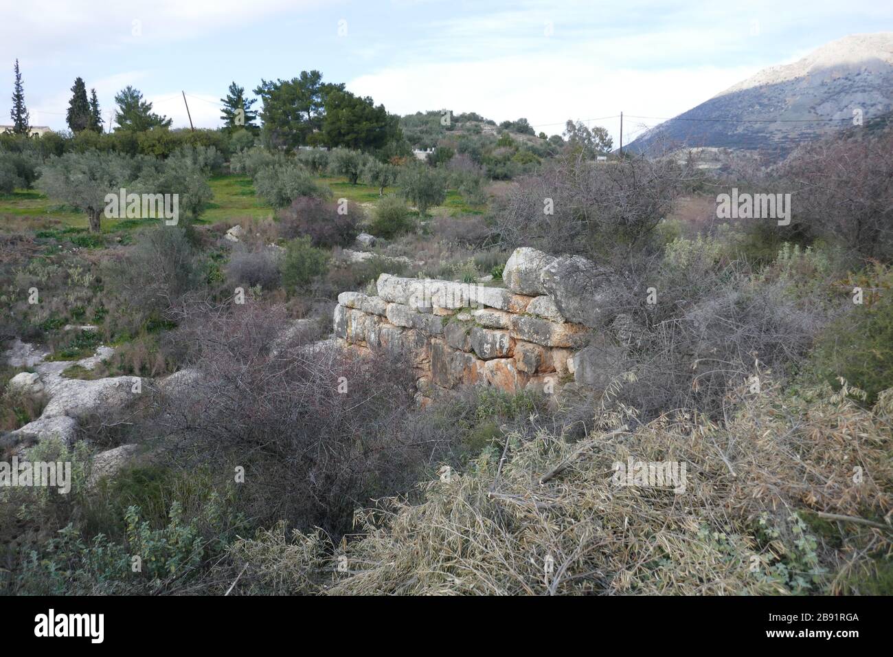 Arkadiko Bridge Mycenaean Bridge Stock Photo - Alamy