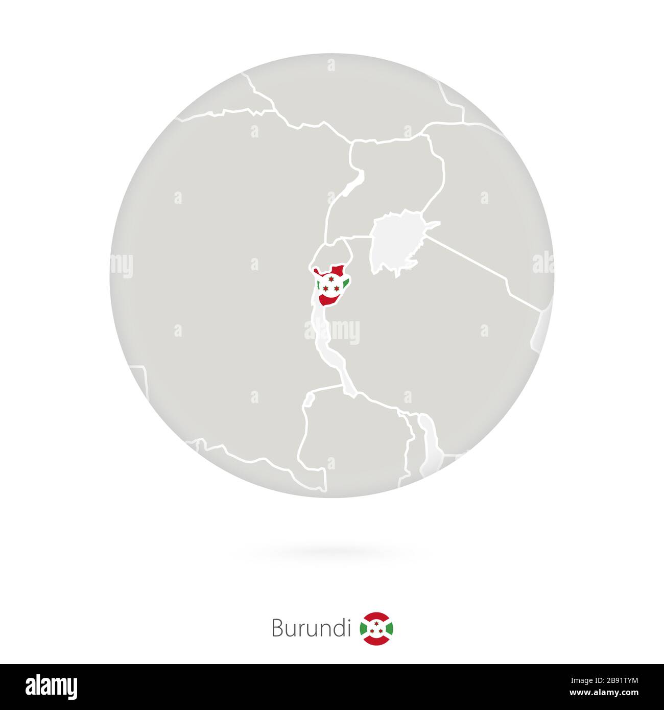 Map Of Burundi And National Flag In A Circle Burundi Map Contour With