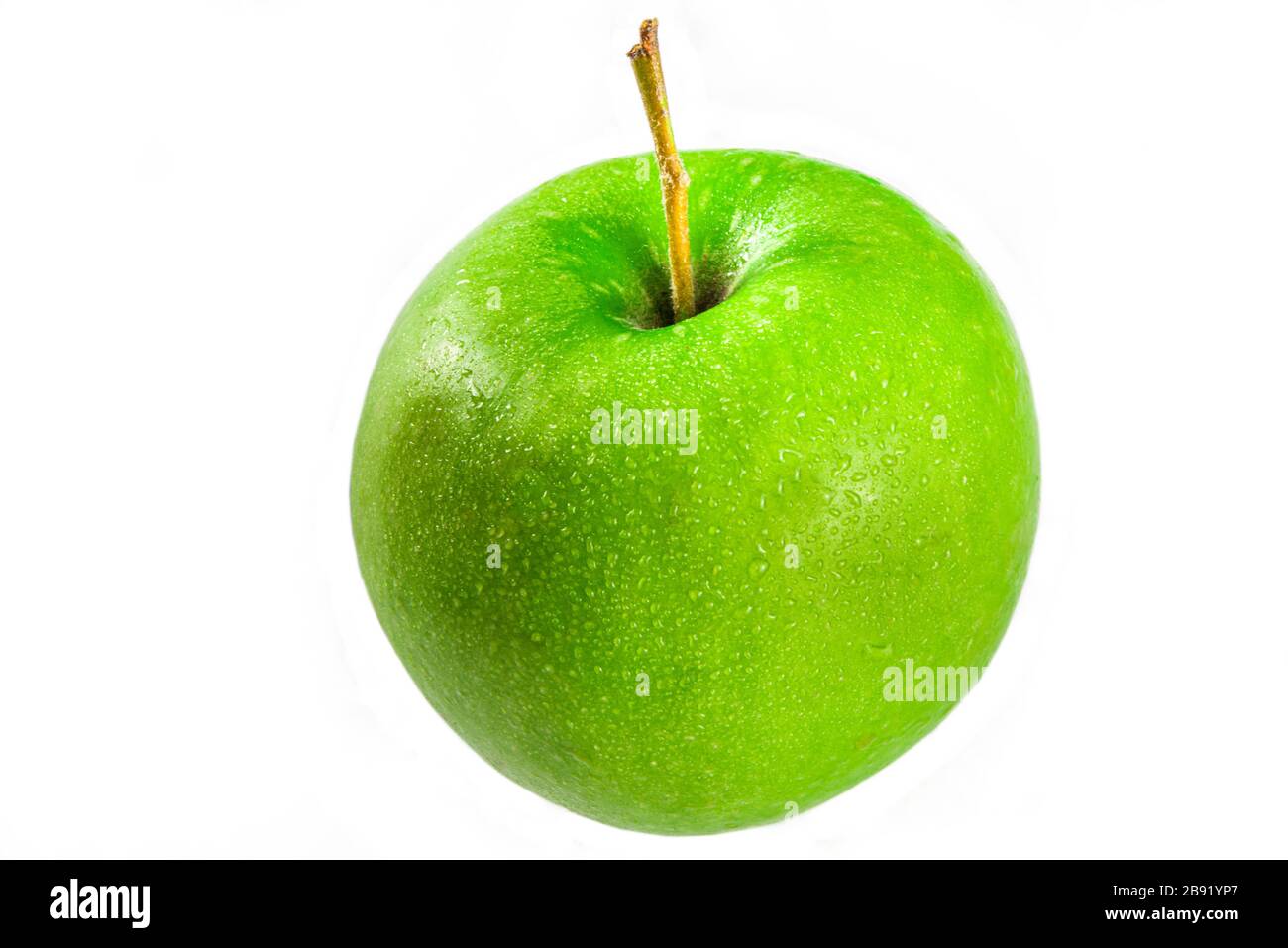 Fresh raw organic green apple isolated on white Stock Photo - Alamy