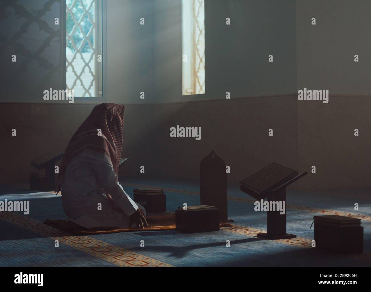 Islamic Prayer people in mosque Muslims Saudi Arabia ramadan Stock ...
