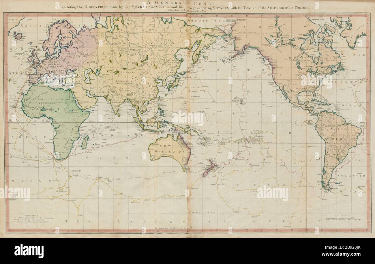 James cook map hi-res stock photography and images - Alamy