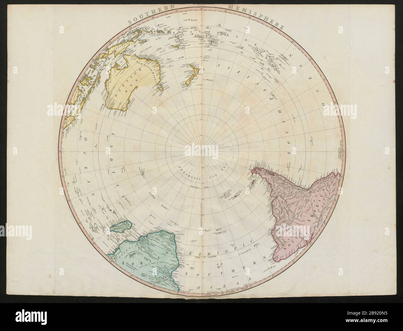 Southern Hemisphere. Antarctic South Pole/America New Holland. FADEN ...