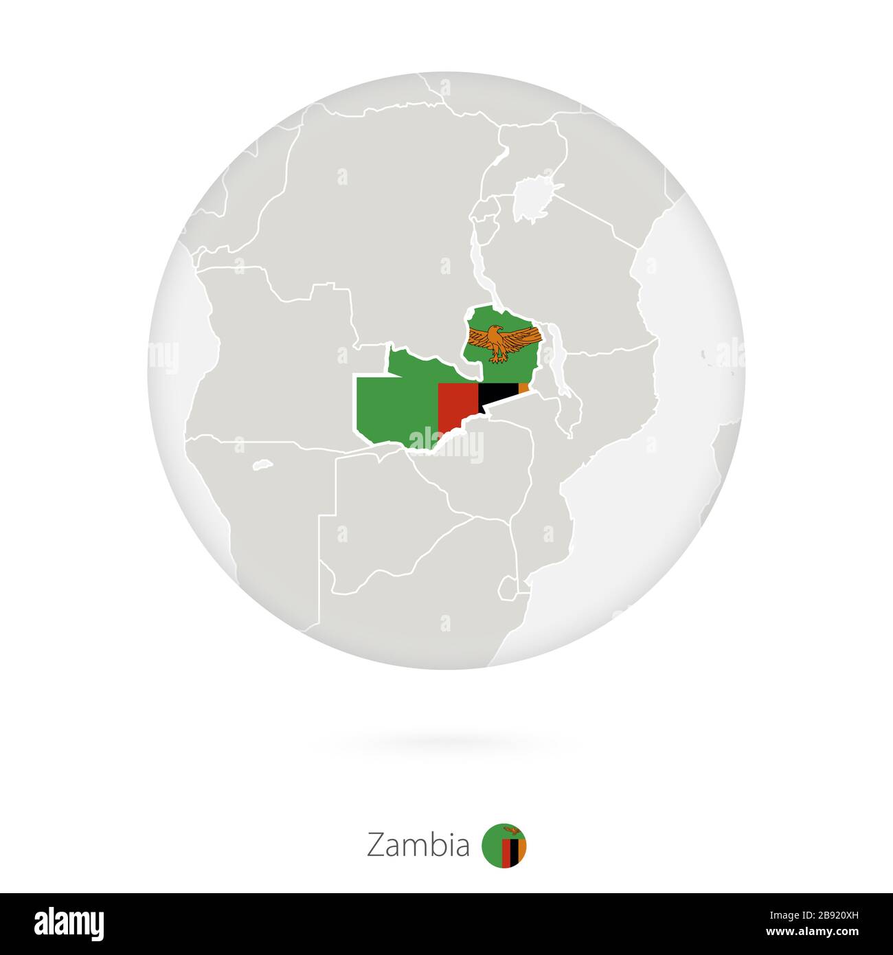 Zambia Map Flag