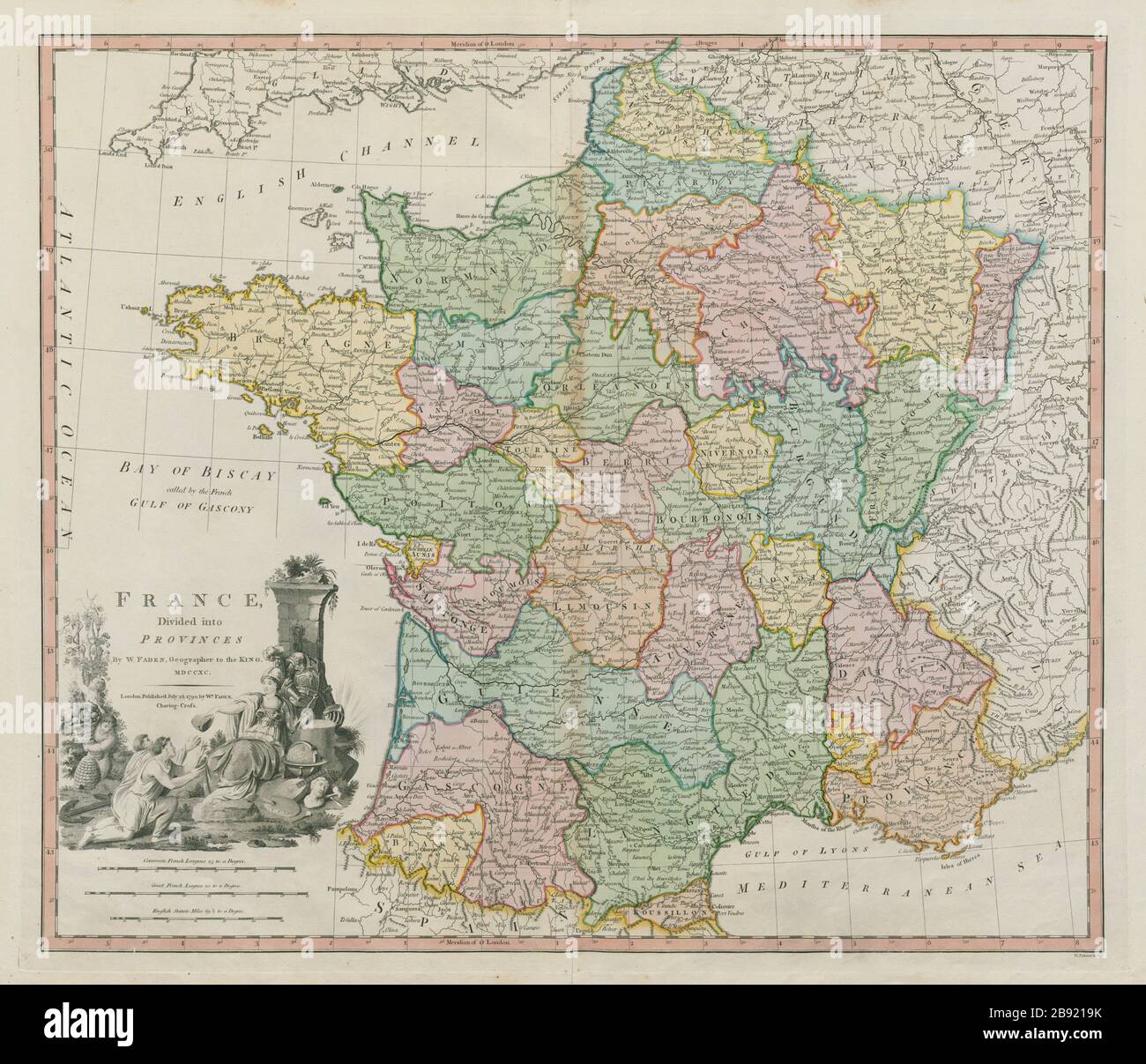 France divided into Provinces. Pre-1790 revolution. FADEN 1790 old ...