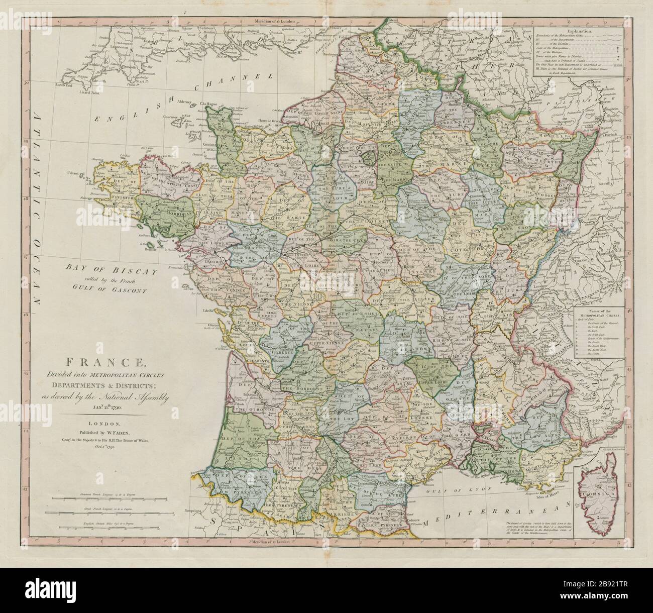 France divided into Metropolitan Circles, Departments & Districts FADEN ...