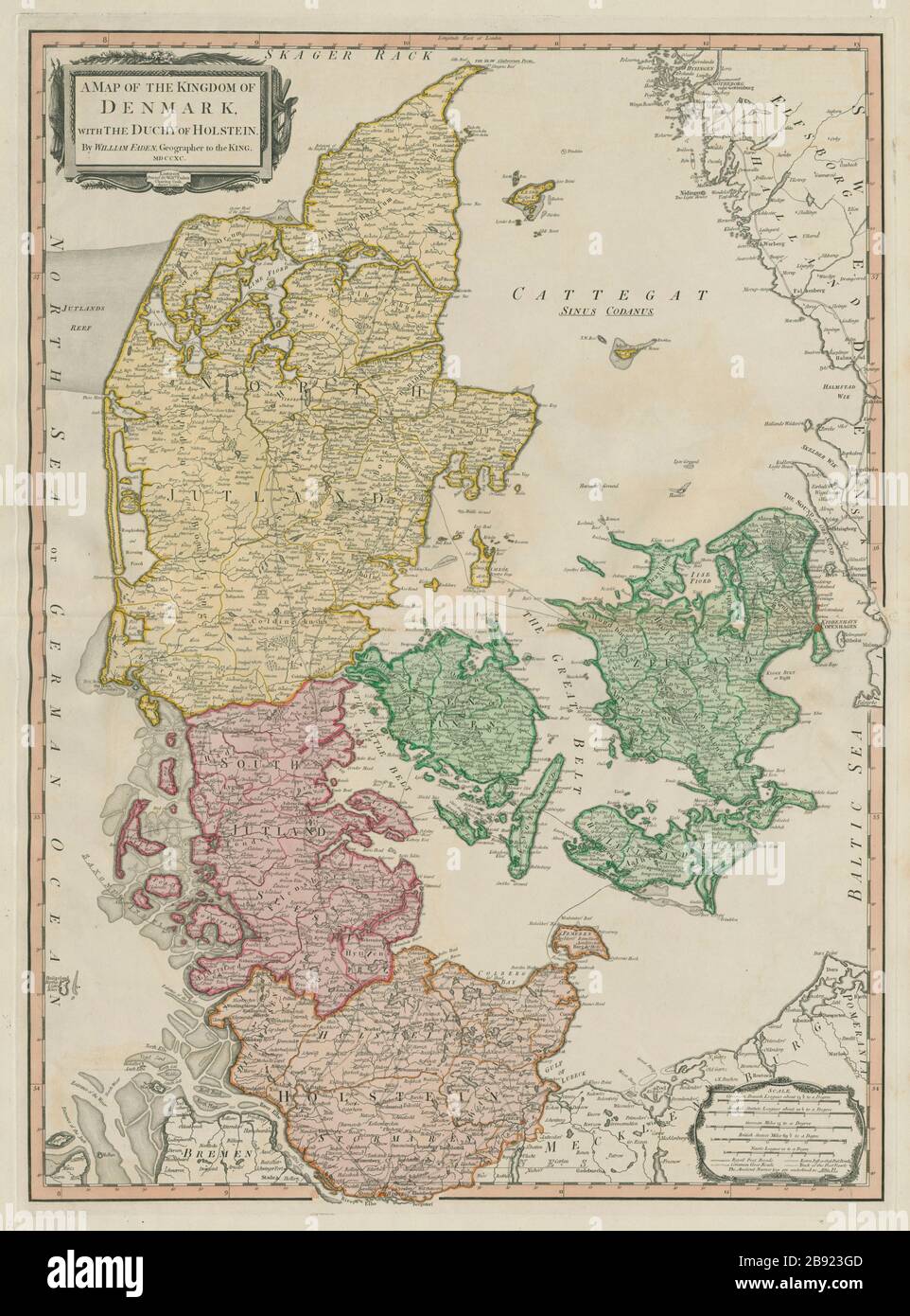 The map of the Kingdom of Denmark with the Duchy of Holstein. FADEN ...