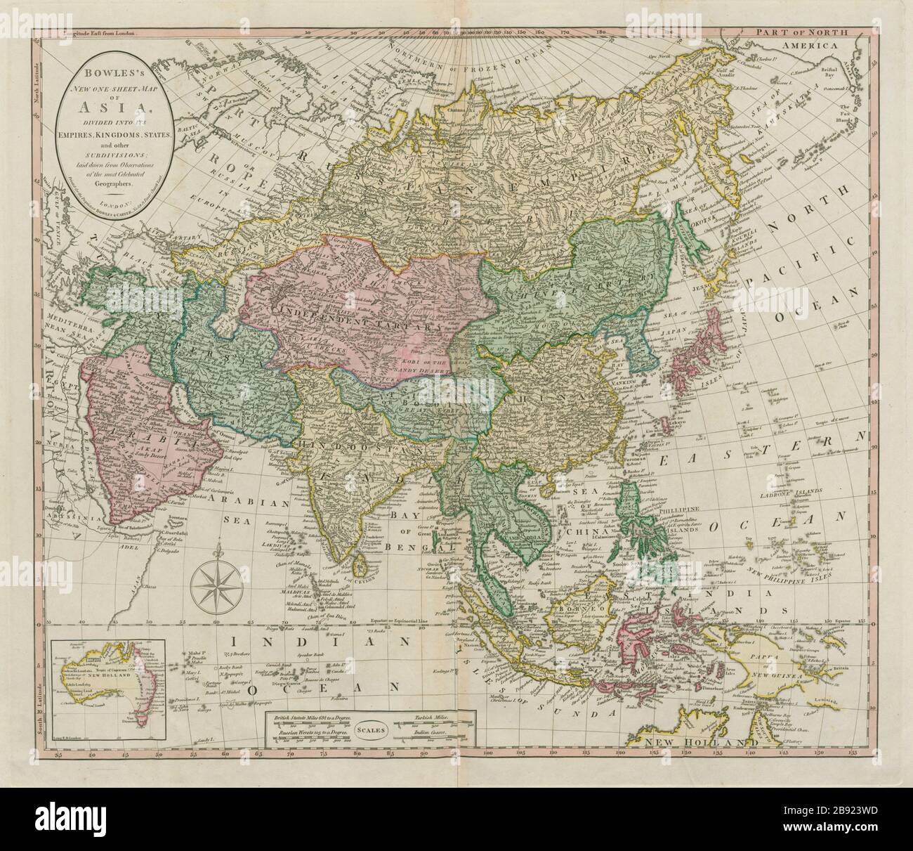 Bowles's new one-sheet map of Asia divided into its Empires… CARVER ...