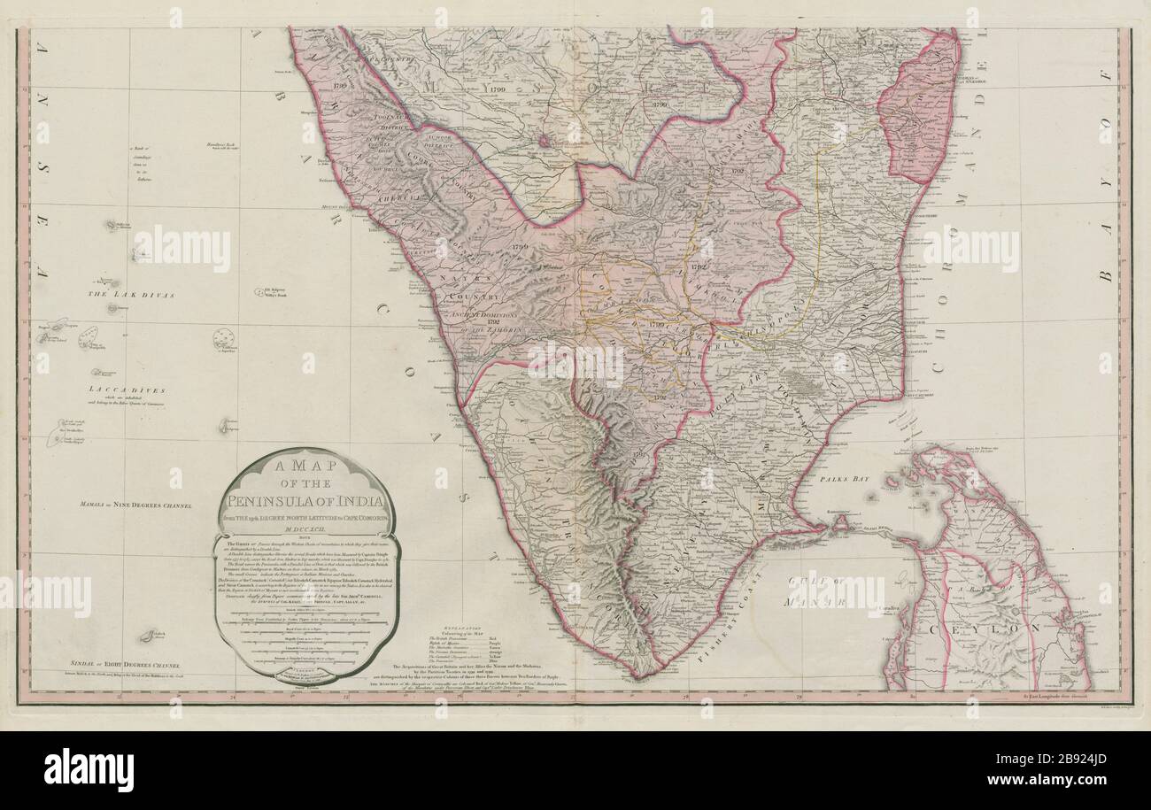 The Peninsula of India. South sheet. Mysore Travancore British. FADEN ...