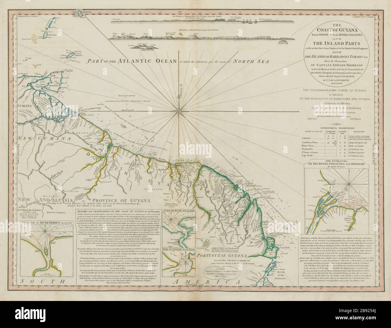 The coast of Guyana from the Oroonoko... THOMPSON/ DELAROCHETTE / FADEN ...