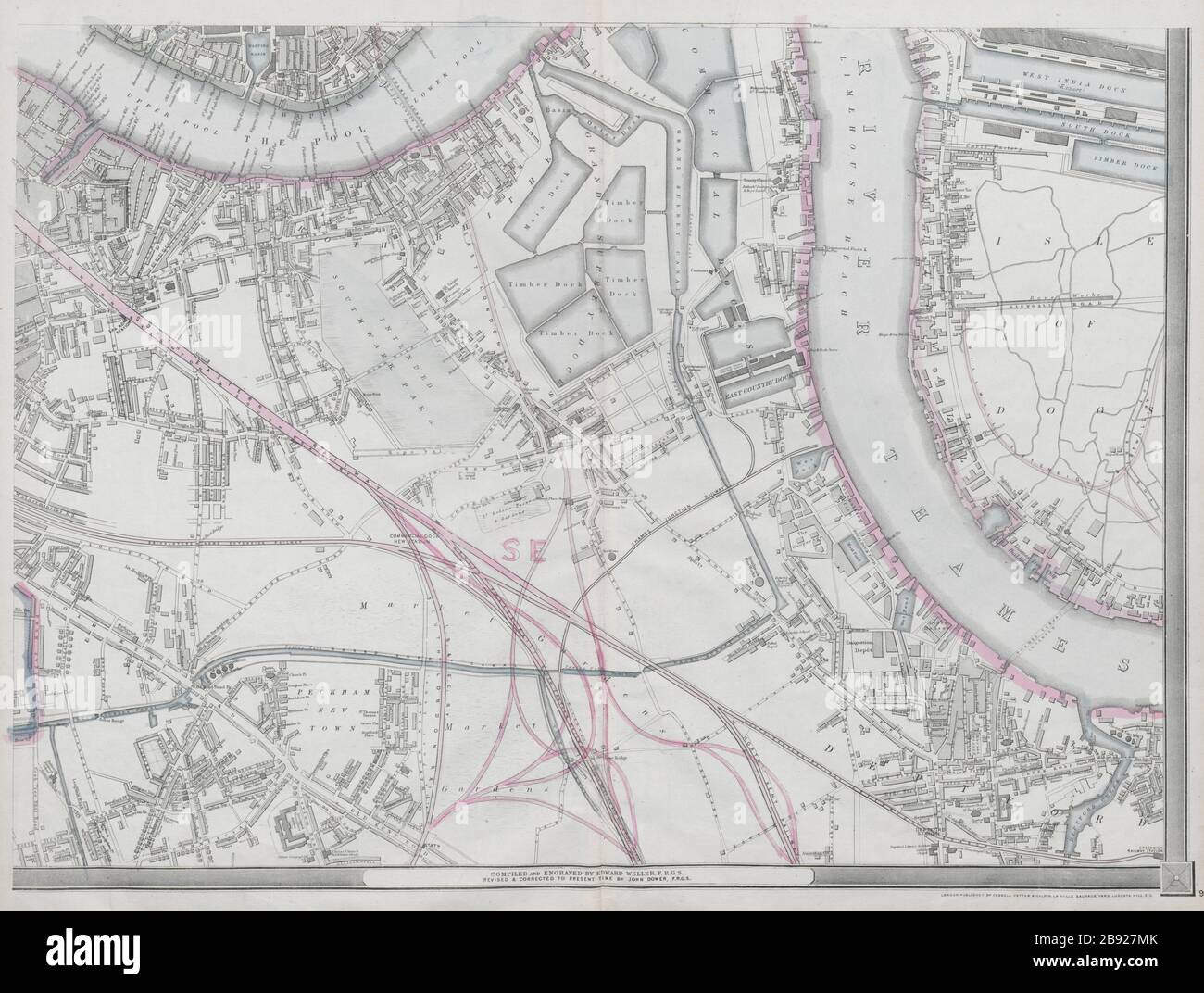 'CASSELLS LONDON SE. Rotherhithe Bermondsey Deptford Peckham. WELLER ...
