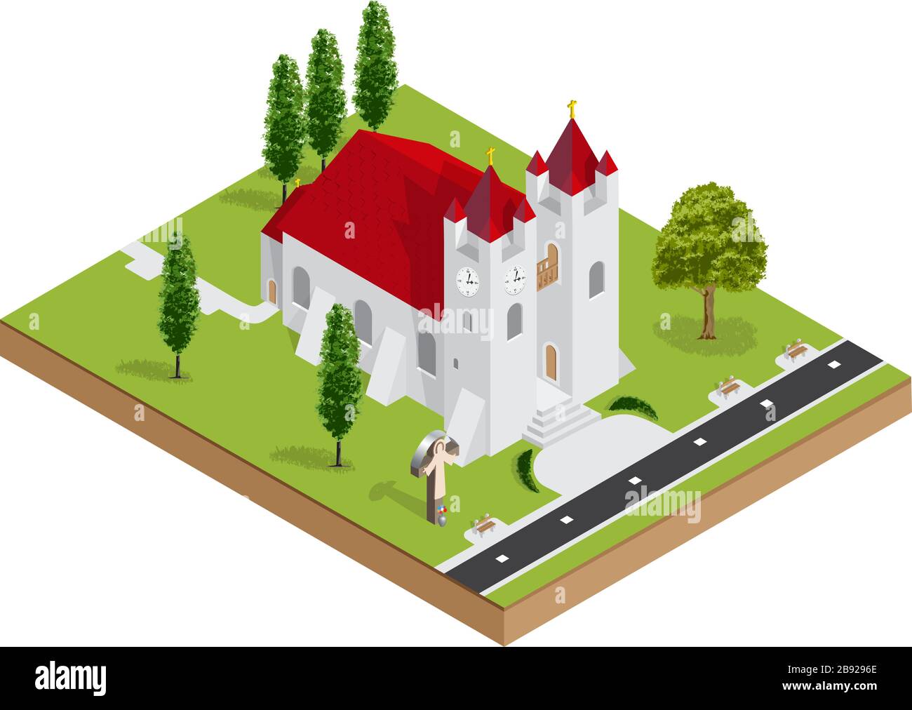 Isometric 3D christian church building vector Stock Vector Image & Art ...