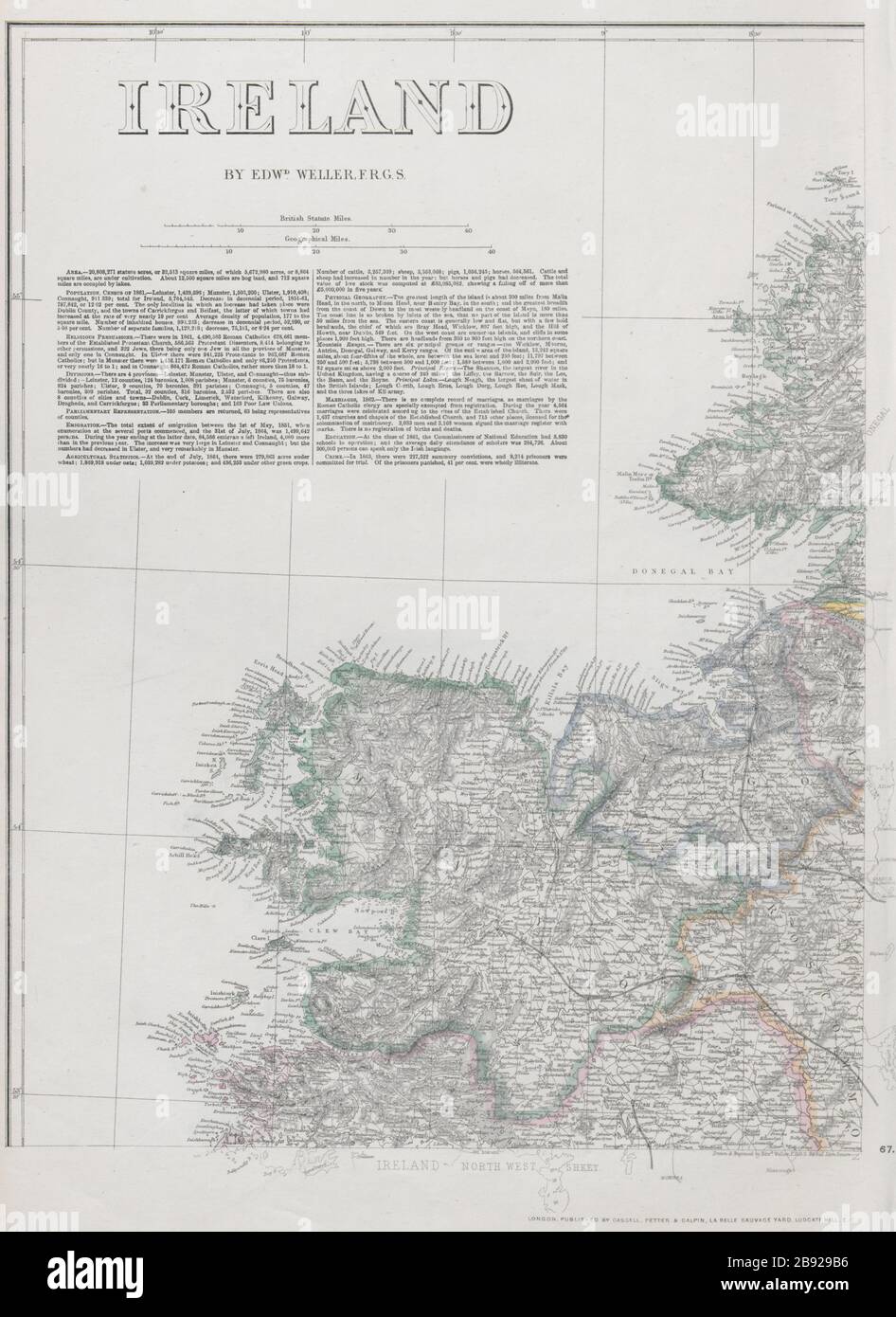 IRELAND NORTH WEST Mayo Sligo Donegal Connacht. WELLER. Dispatch atlas ...