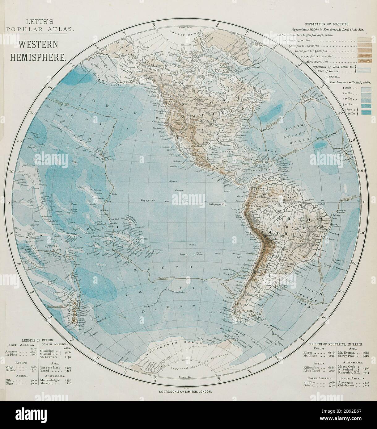WESTERN HEMISPHERE. The Americas; Pacific Ocean; New Zealand. LETTS ...
