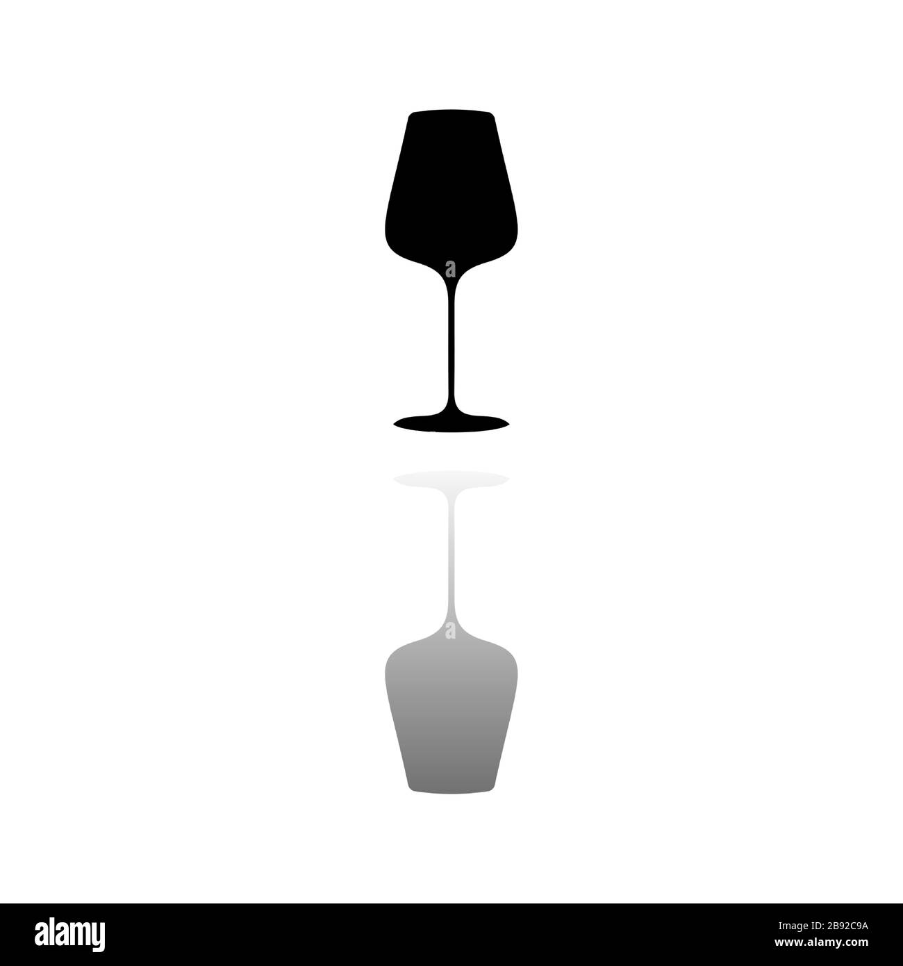 Glass Cup for Wine or Champagne. Black symbol on white background ...