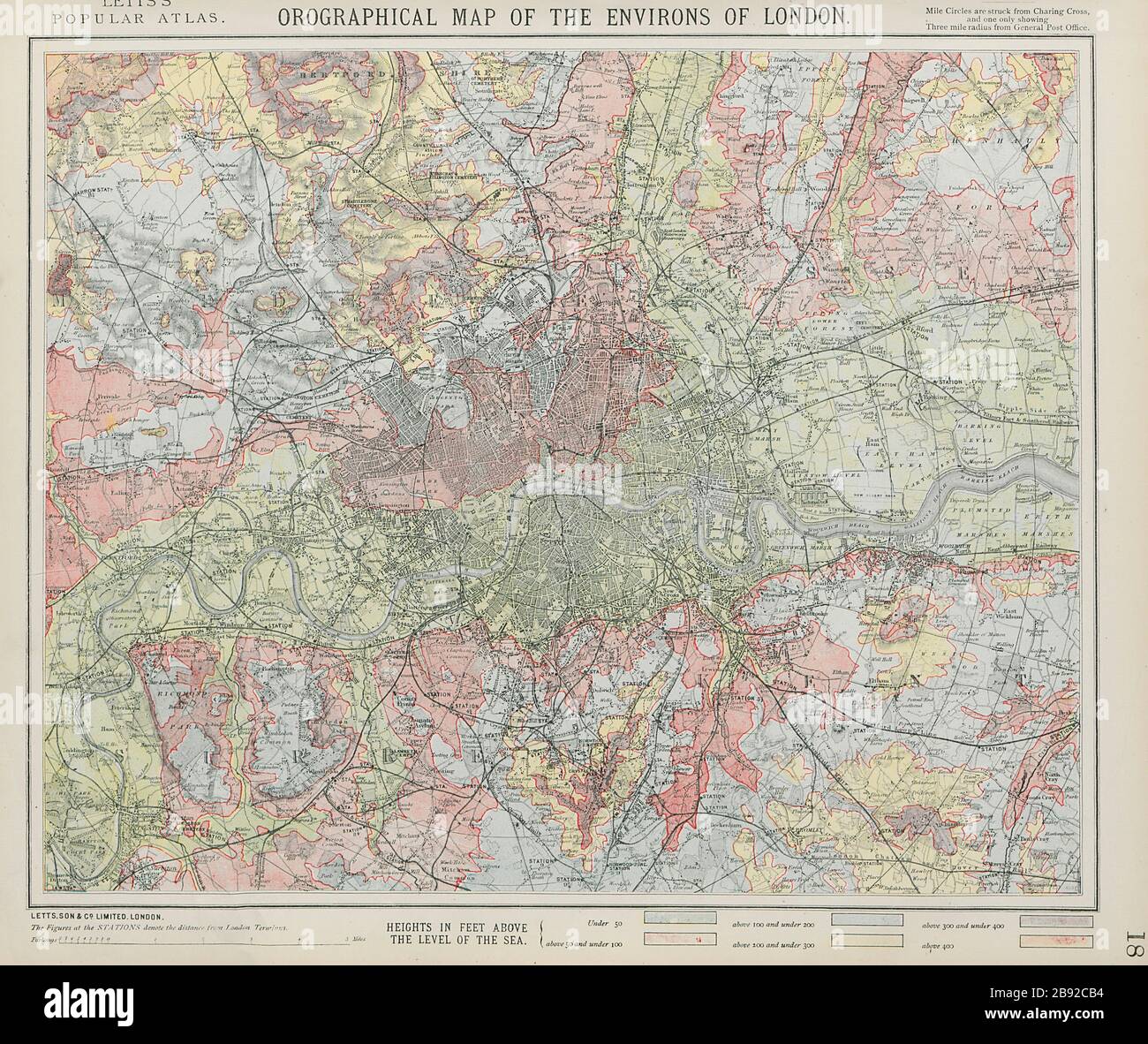 Map of london bridge 19th century hi-res stock photography and images ...