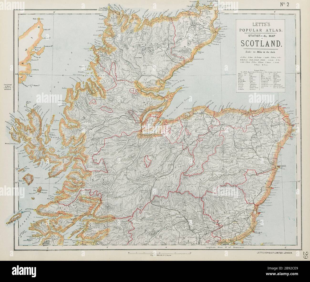 SCOTLAND NORTH. Highlands & islands. Counties. LETTS 1884 old antique ...