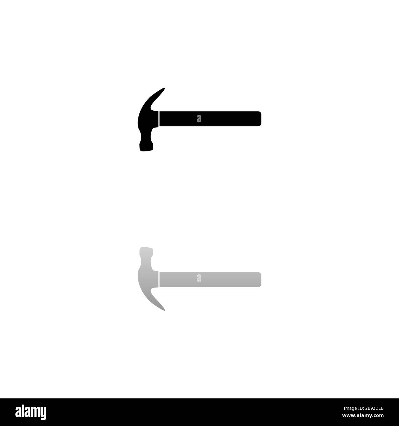 Hammer. Black symbol on white background. Simple illustration. Flat ...
