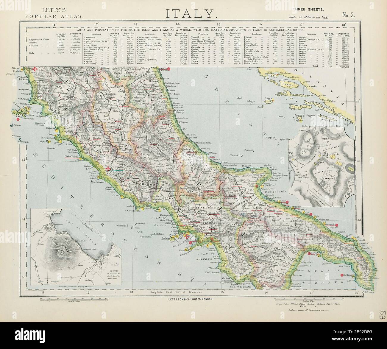 Vintage central italy map hi-res stock photography and images - Alamy