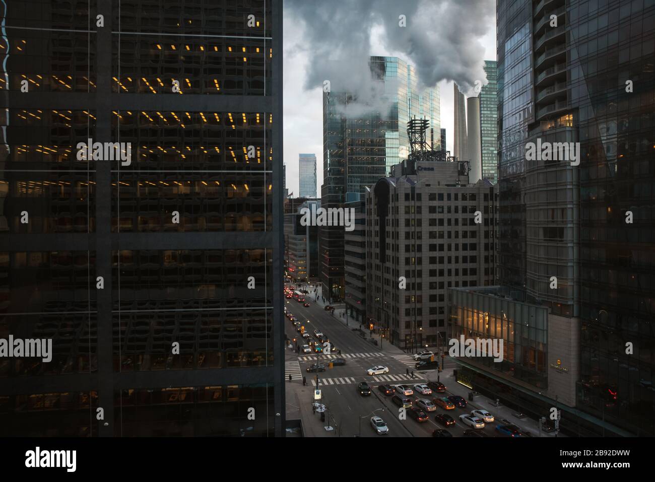 Tall buildings and busy streets in downtown Toronto, Canada Stock Photo ...