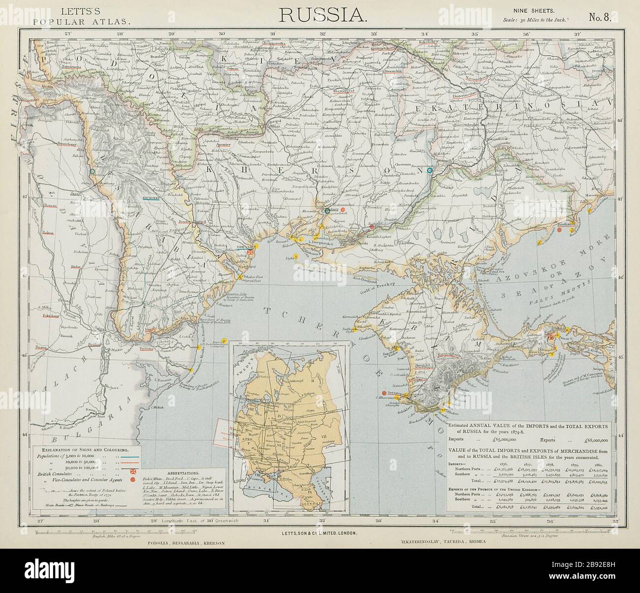 UKRAINE MOLDOVA. Podolia Bessarabia Kherson Taurida Crimea Kiev. LETTS ...