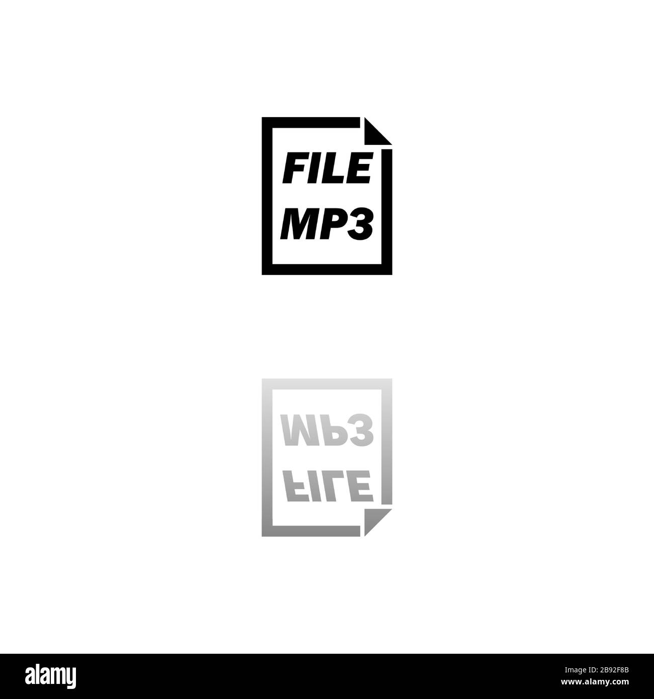 MP3 File. Black symbol on white background. Simple illustration. Flat ...