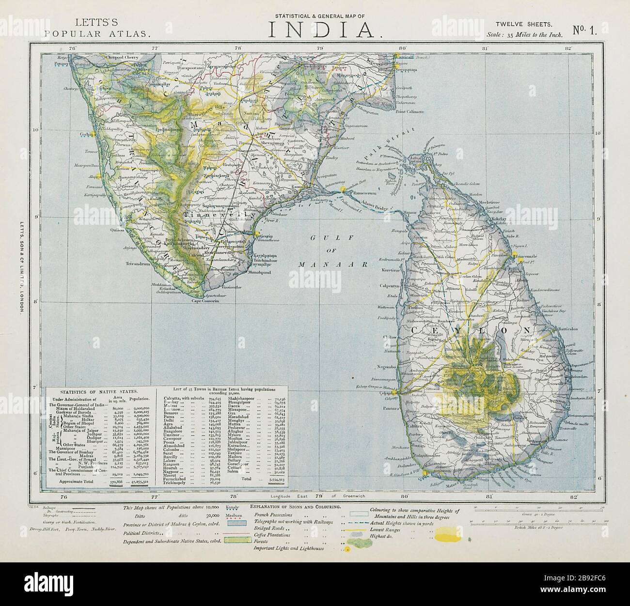Map ceylon sri lanka 19th hi-res stock photography and images - Alamy