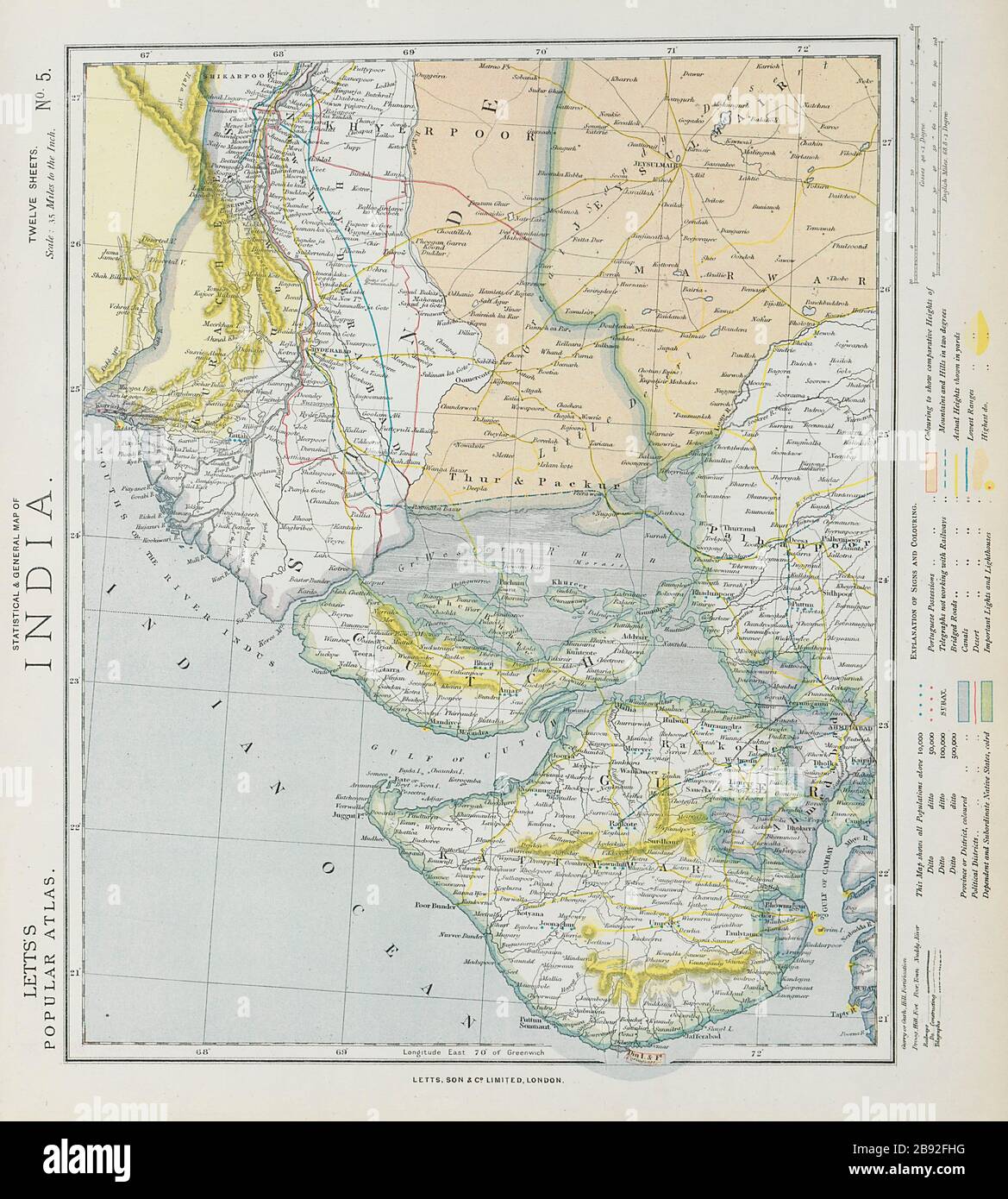 NW INDIA & S PAKISTAN. Sindh Gujarat Karachi Hyderabad. Railways. LETTS ...