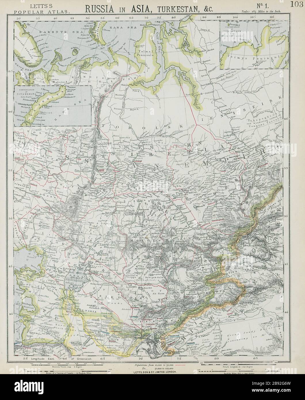CENTRAL ASIA. Bokhara Russian Turkestan Tomsk Great Horde Turgan. LETTS ...
