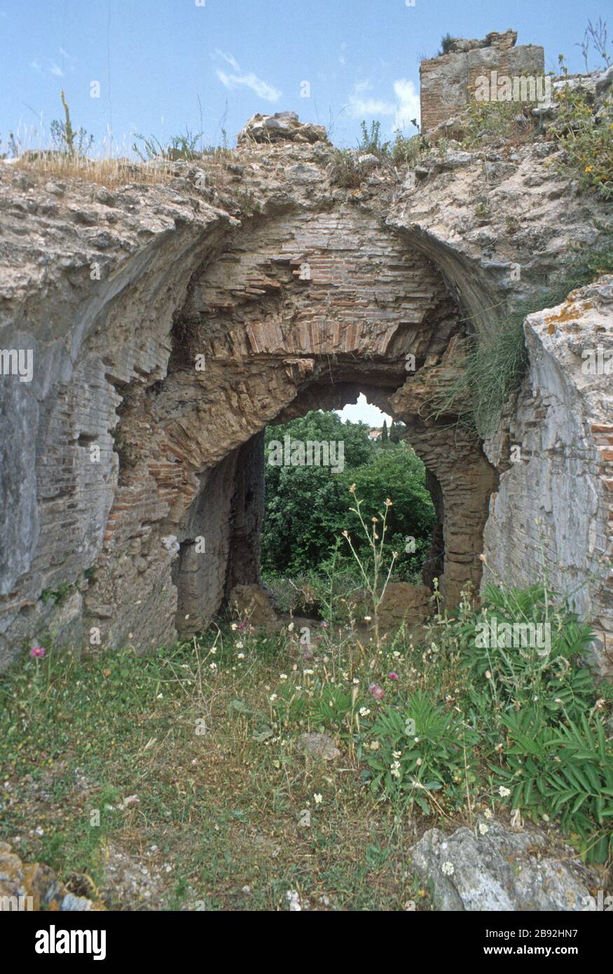 Part of the Greek theatre at the ancient city of Nicopolis. The city ...