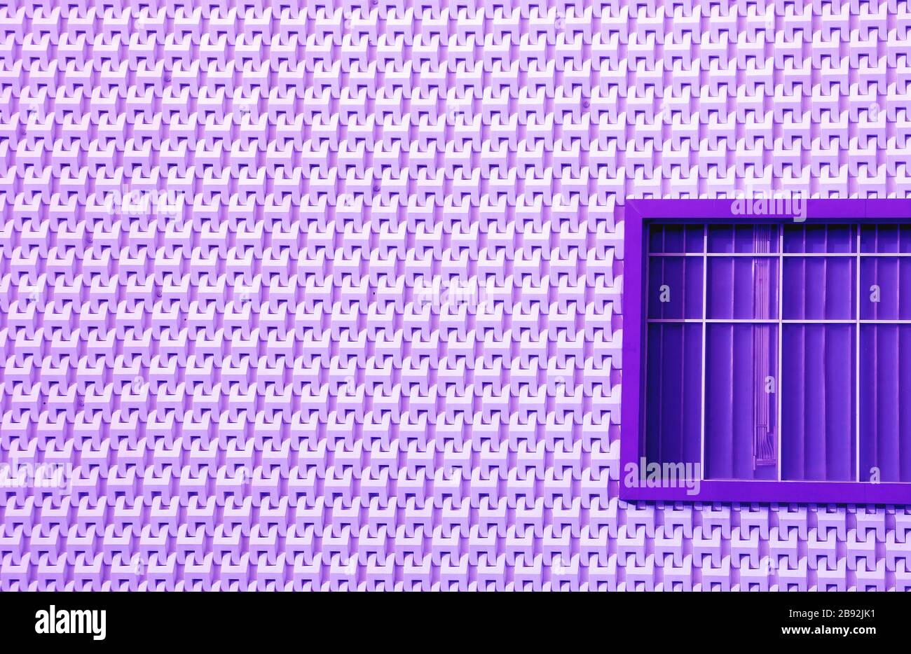 Purple window on modern style facade with copy space for text Stock ...