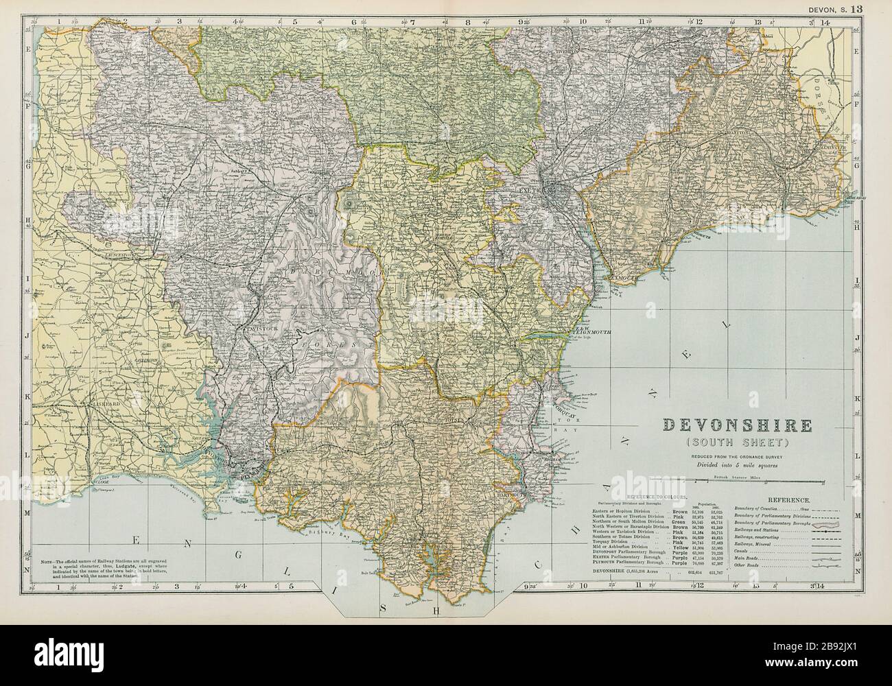 DEVONSHIRE (SOUTH) . Parliamentary divisions. Parks. Devon. BACON 1900 ...