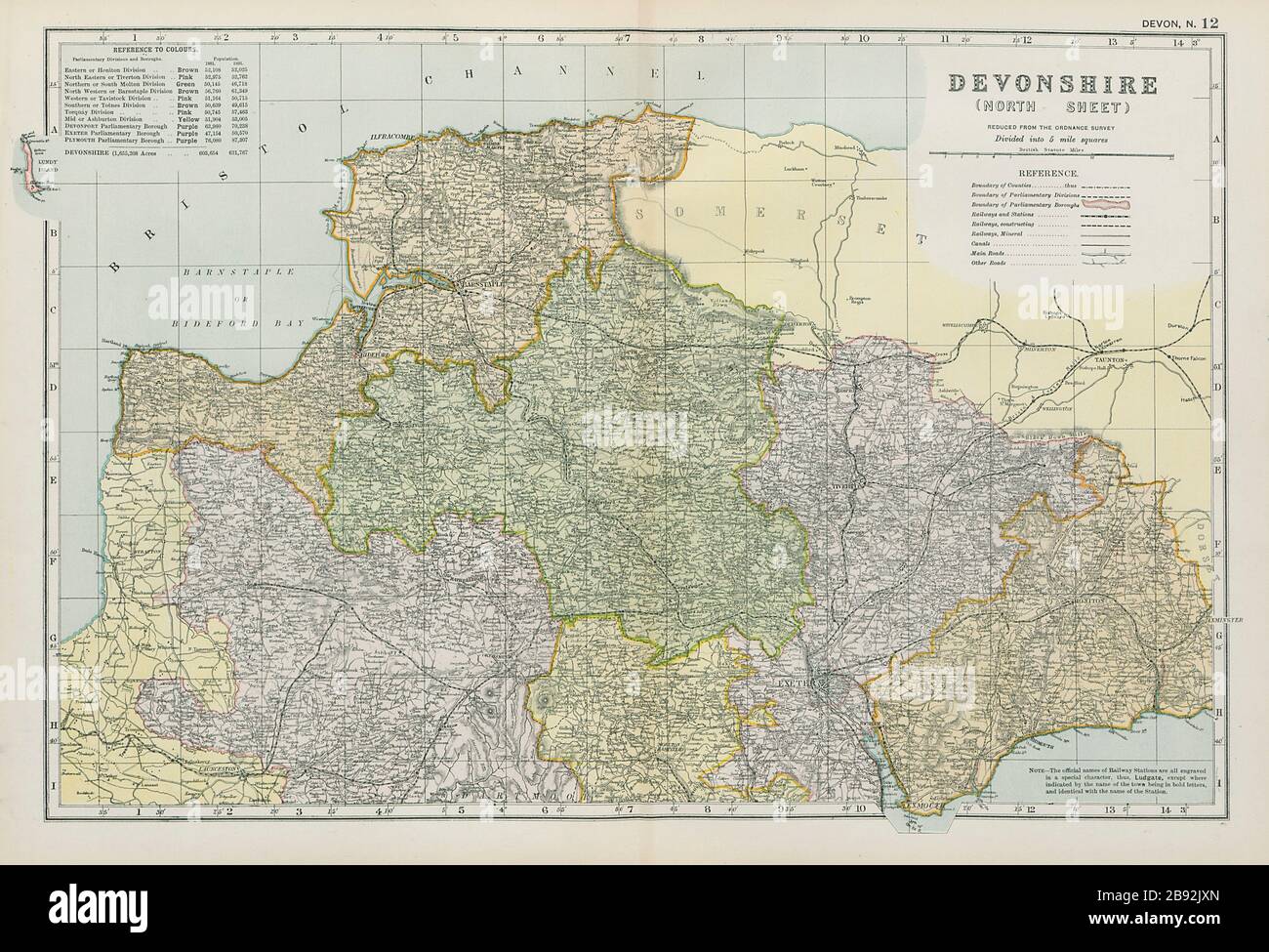 Antique map of devonshire hi-res stock photography and images - Alamy