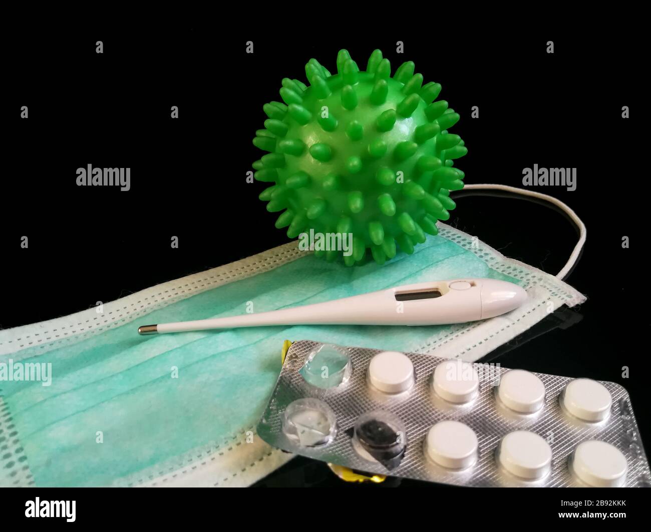 Disposable face mask for virus and bacteria protection isolated on the ...