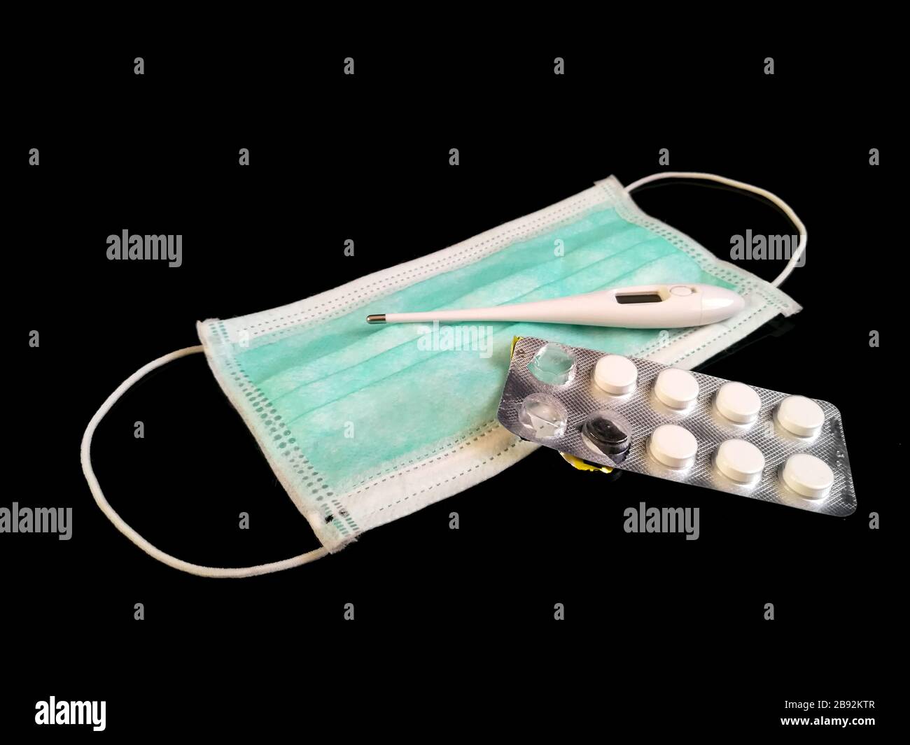 Disposable face mask for virus and bacteria protection isolated on the ...