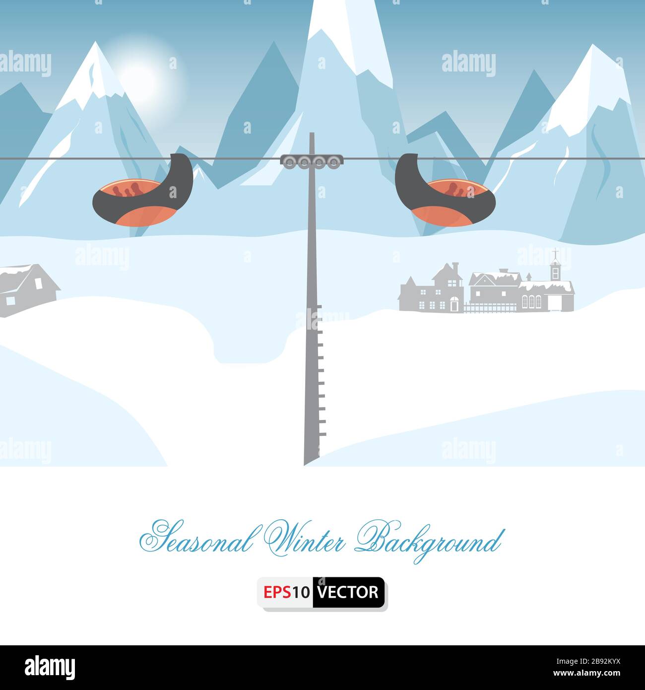 Winter panorama landscape in Stock Vector Images - Alamy