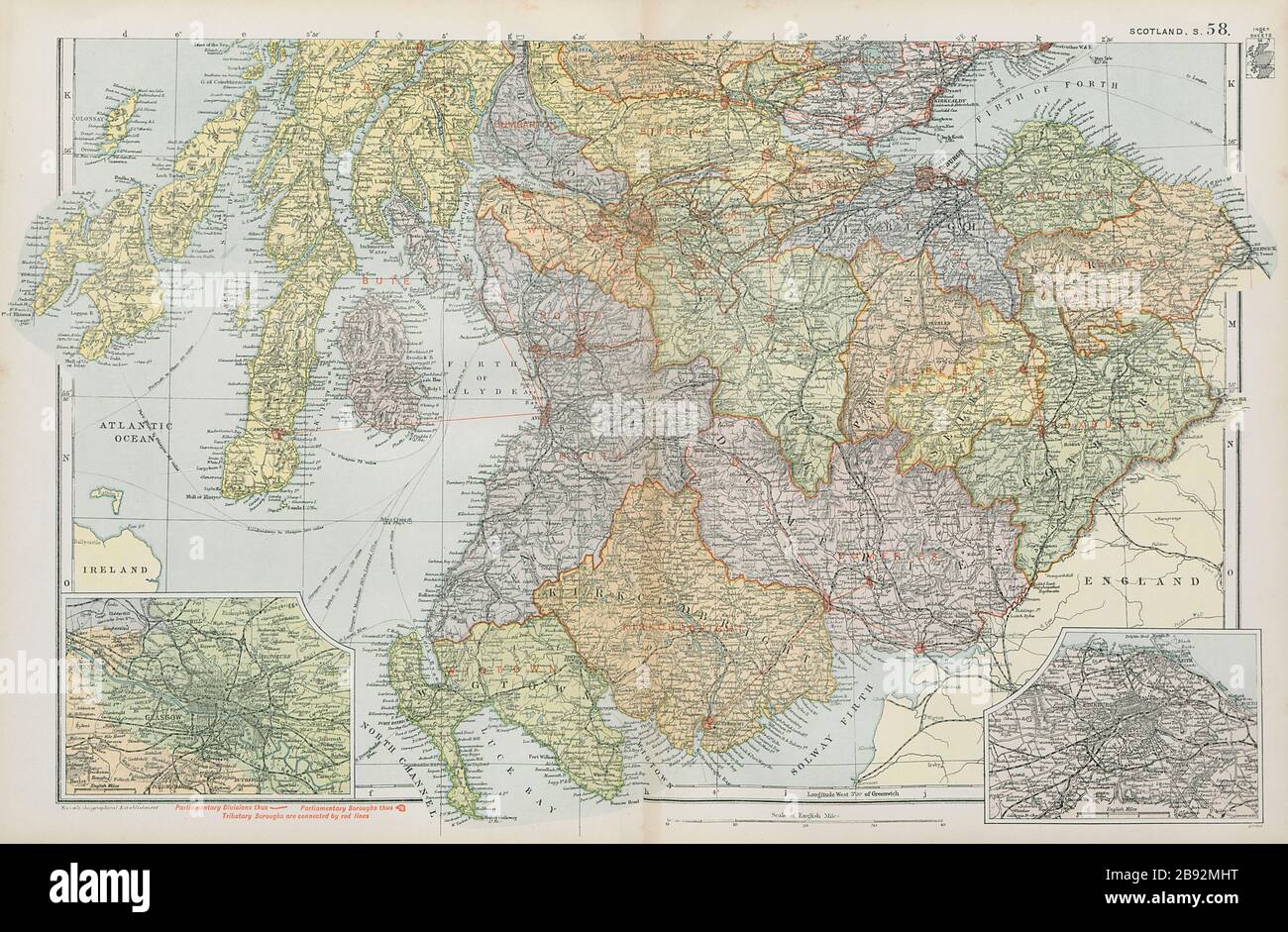 Map of scotland 1900 hi-res stock photography and images - Alamy