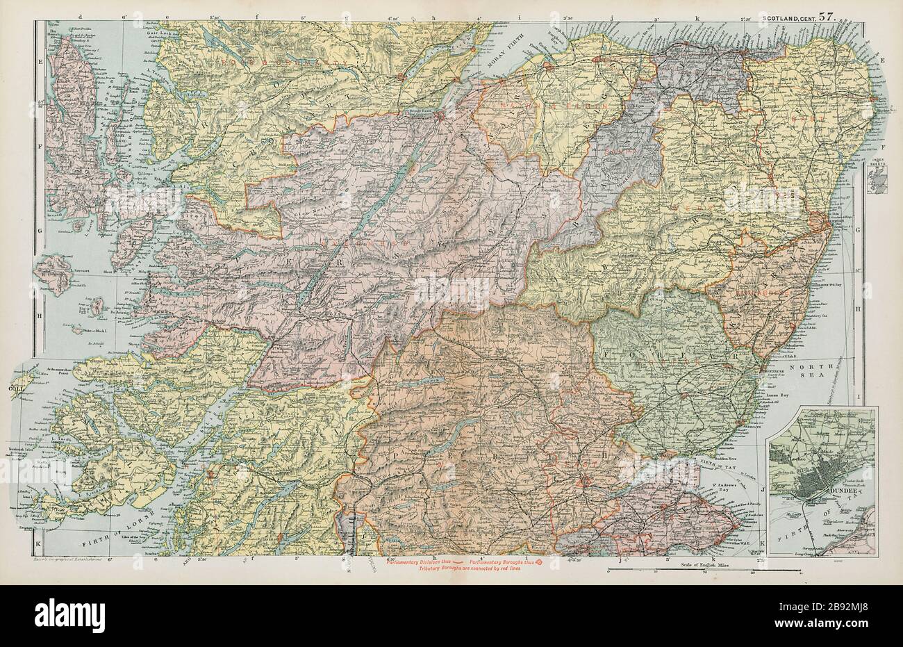 Map of scotland 1900 hi-res stock photography and images - Alamy