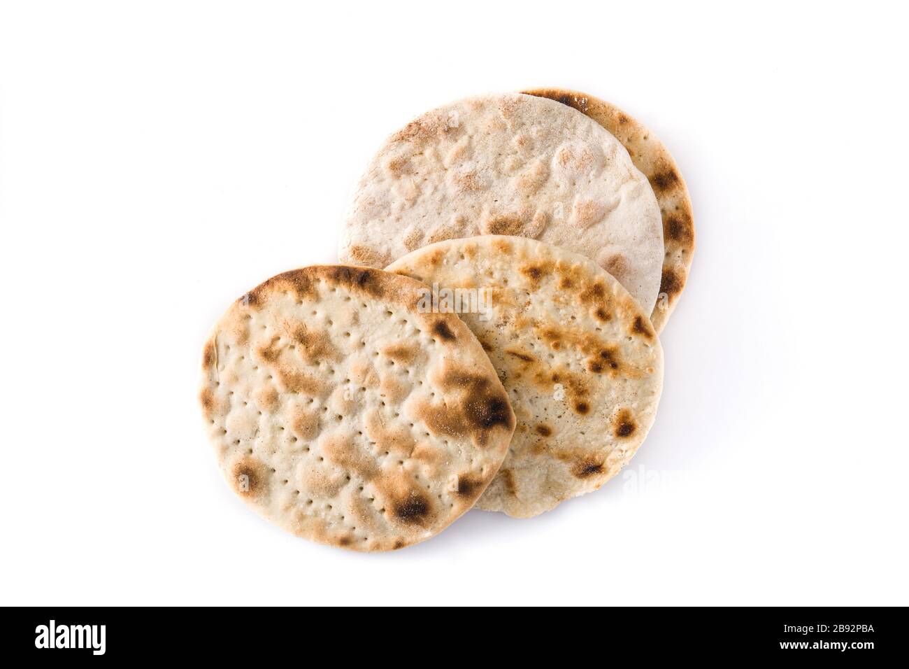 Handmade matzah for Jewish Passover isolated on white background Stock ...