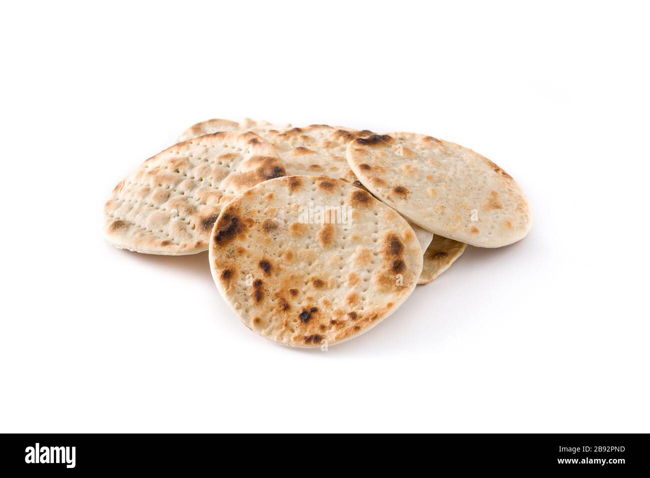 Handmade matzah for Jewish Passover isolated on white background Stock ...