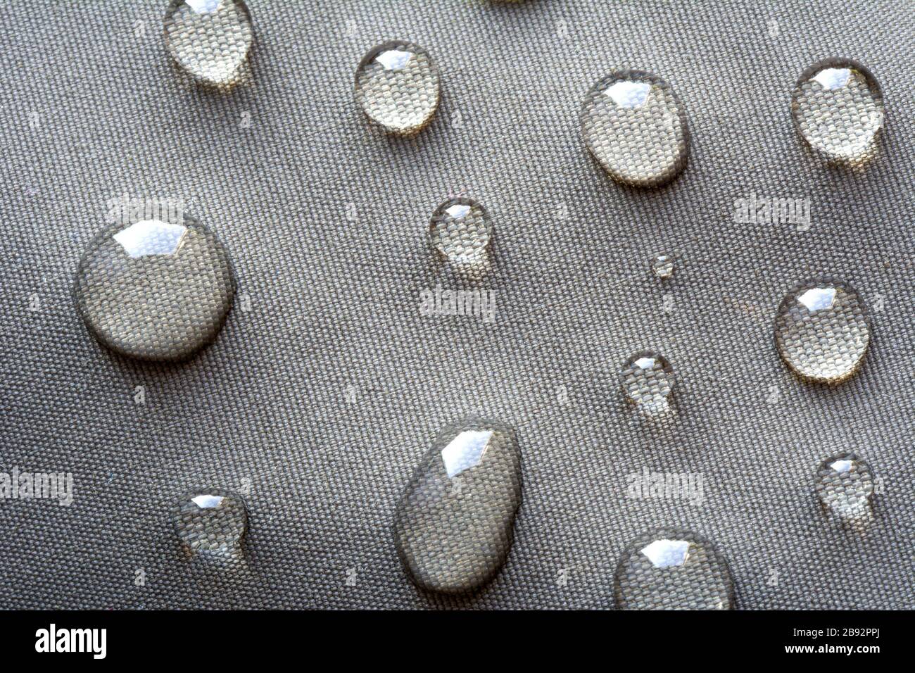 Large spherical water drops an grey background. Realistic pure water ...