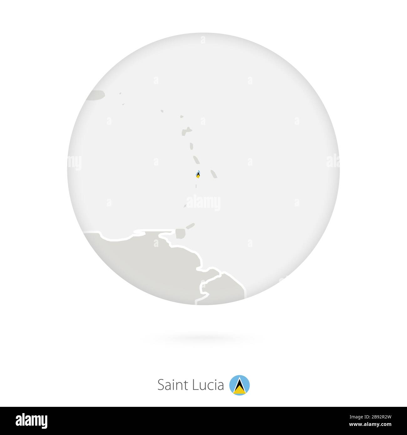 Map of Saint Lucia and national flag in a circle. Saint Lucia map ...
