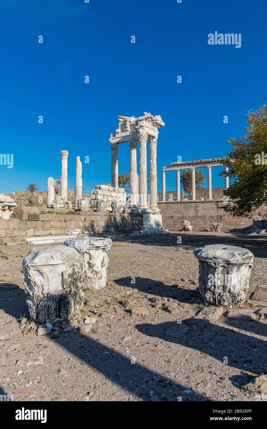 Trajan temple in ancient city of Pergamon in Turkey Stock Photo - Alamy