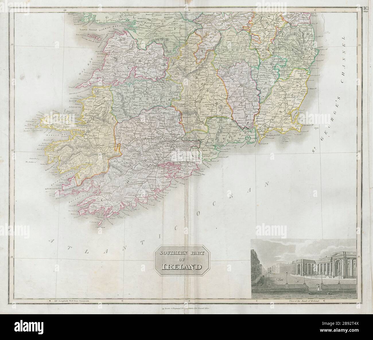 Southern part of Ireland. Munster Leinster. Coach roads. THOMSON 1830 ...