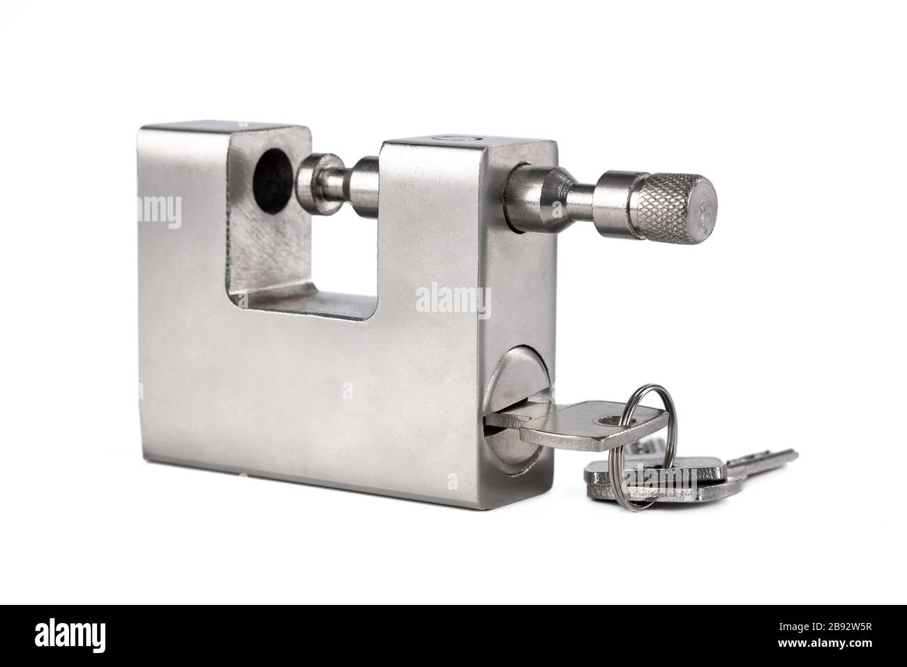 Open silver padlock isolated on white background Stock Photo - Alamy