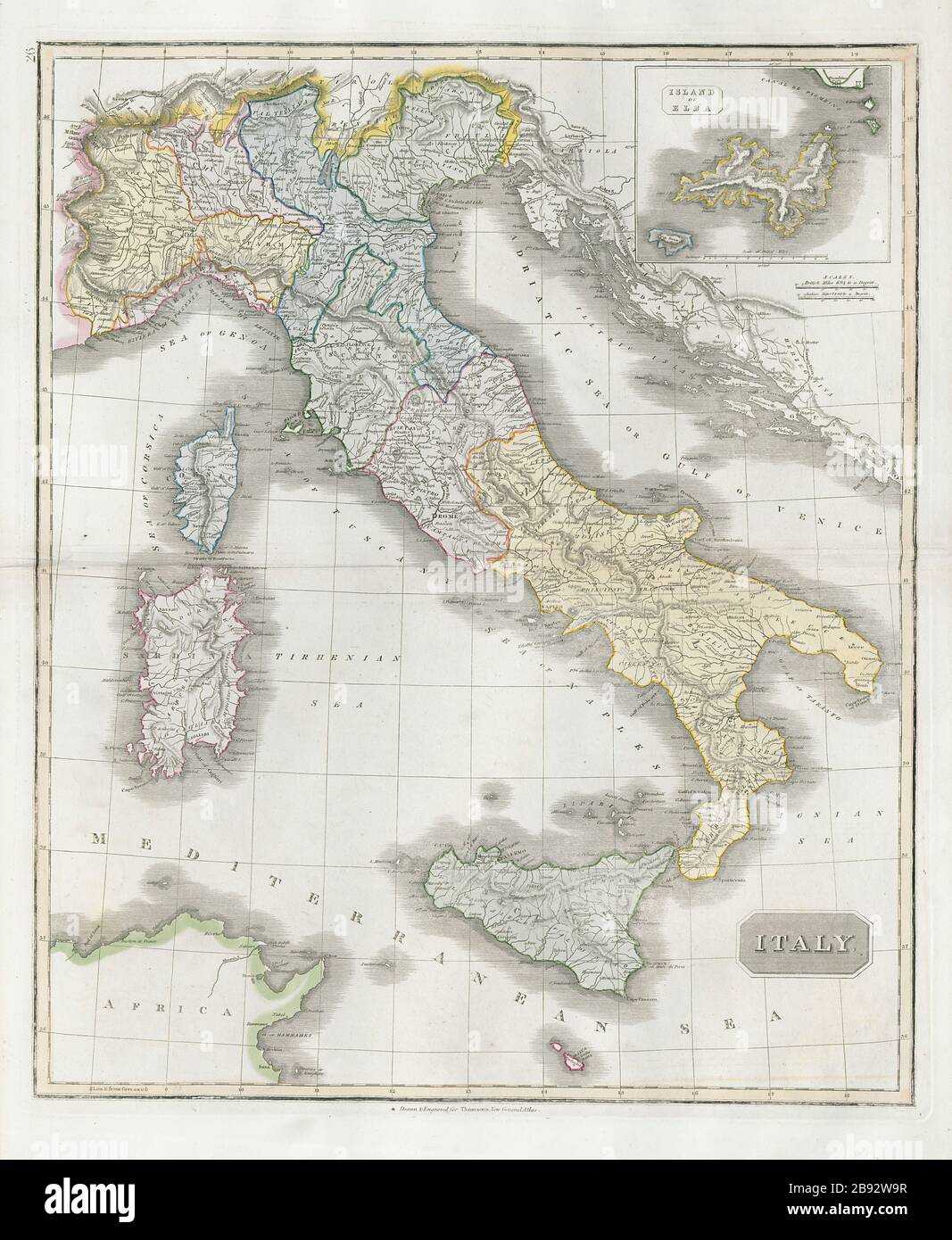 "Italy". Island of Elba. Kingdom of Naples, Papal States &c. THOMSON ...