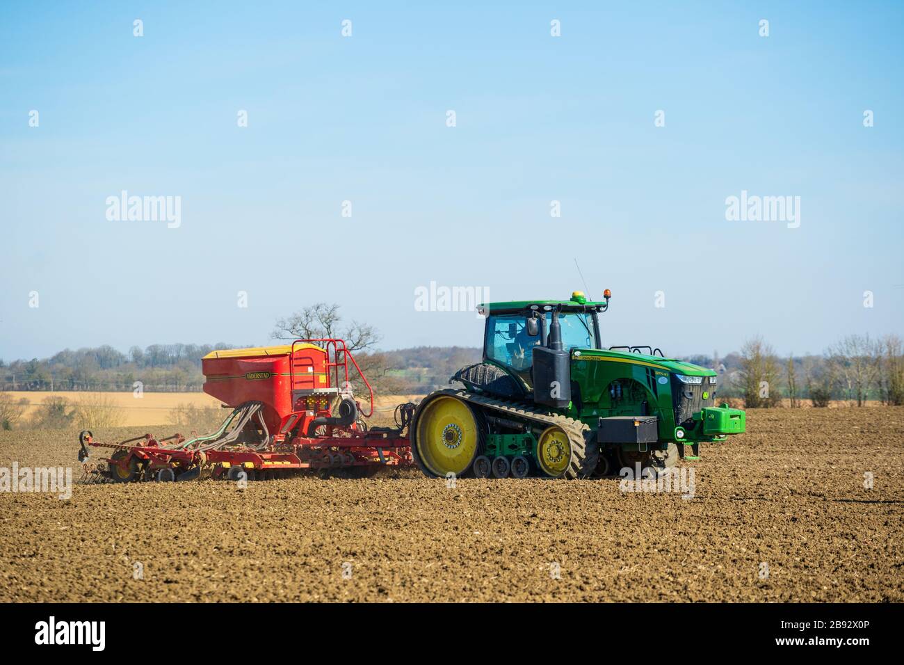 John deere tractor seed drill hi-res stock photography and images - Alamy
