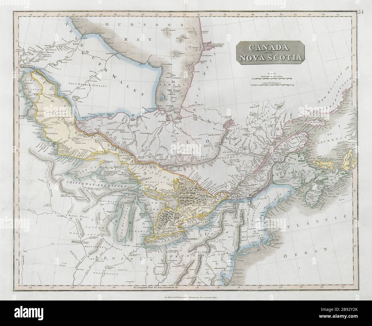 British north america map 19th century hi-res stock photography and ...